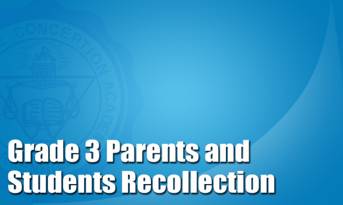 GRADE 3 RECOLLECTION: SY 2019-2020 - Immaculate Conception Academy