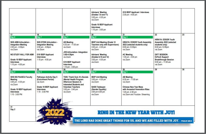 Calendar2 - Immaculate Conception Academy